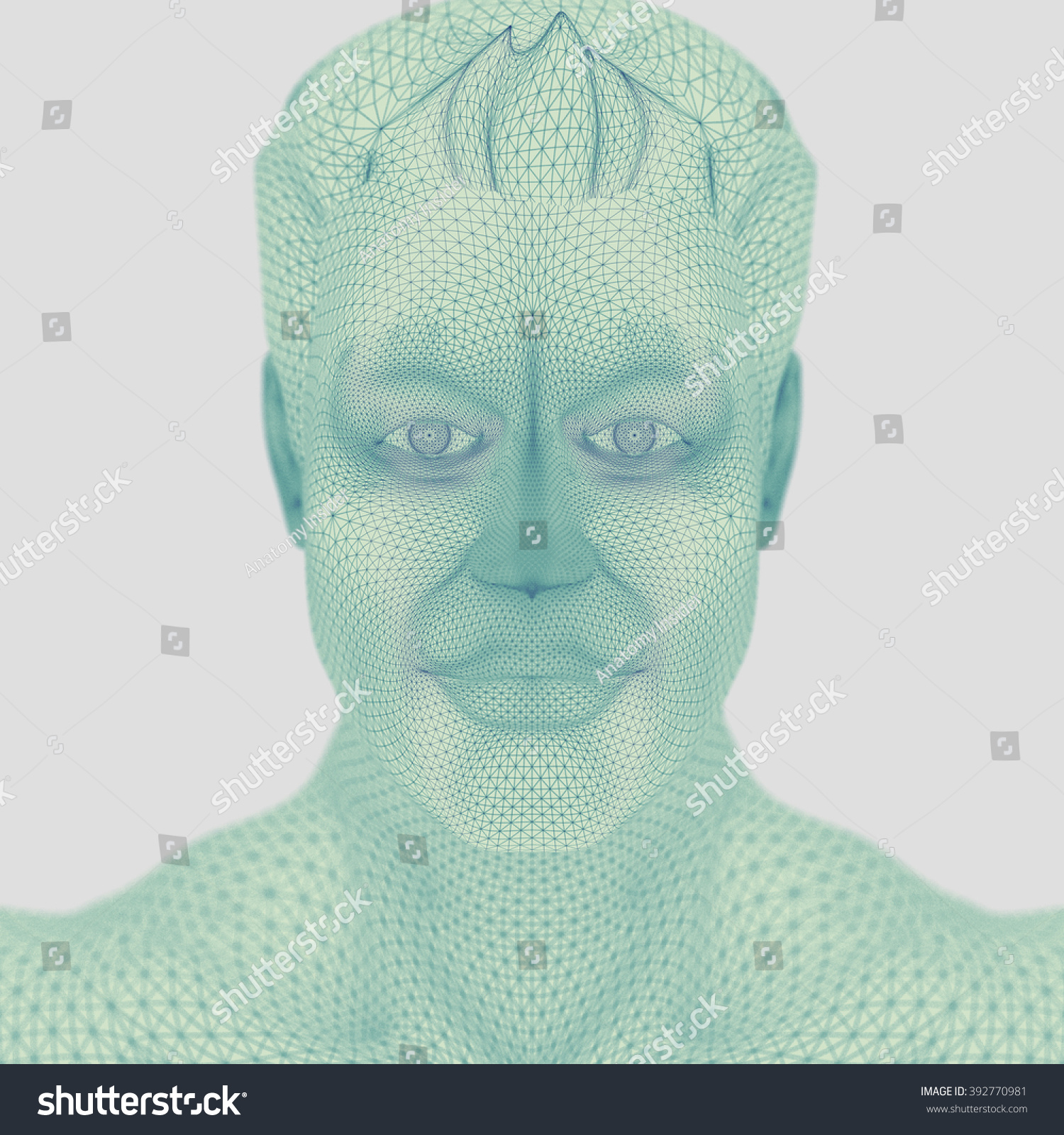 Wire Frame Human Body Future Technology Stock Illustration 392770981 ...