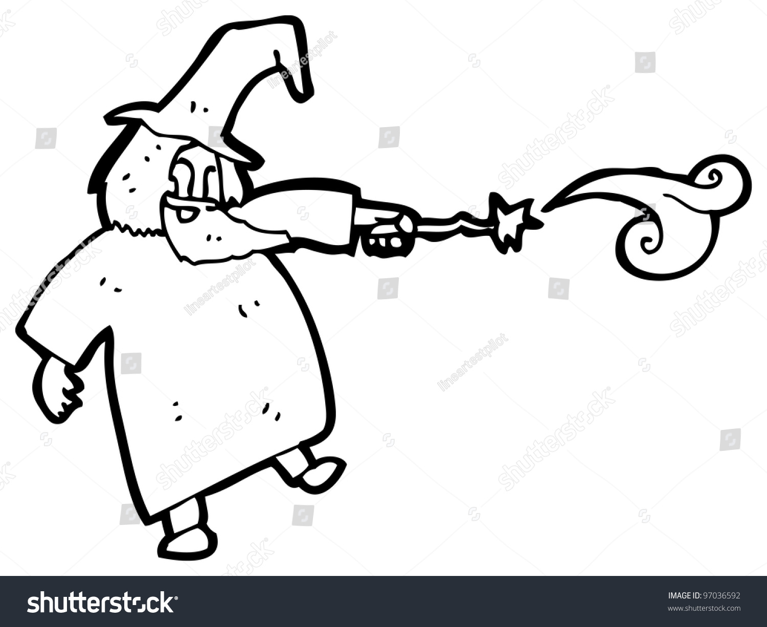 Wizard Casting Spell Cartoon Stock Photo 97036592 : Shutterstock
