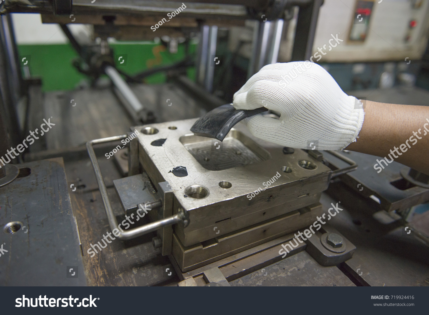 Worker Operating Rubber Compression Machine Stock Photo 719924416 ...