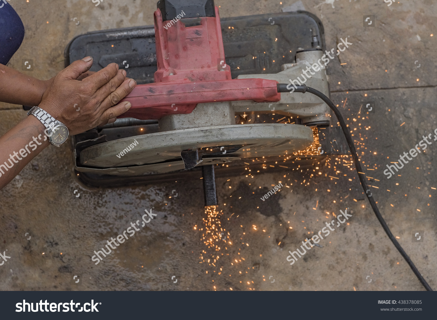 Worker While Doing Welding Outdoor Stock Photo 438378085 | Shutterstock