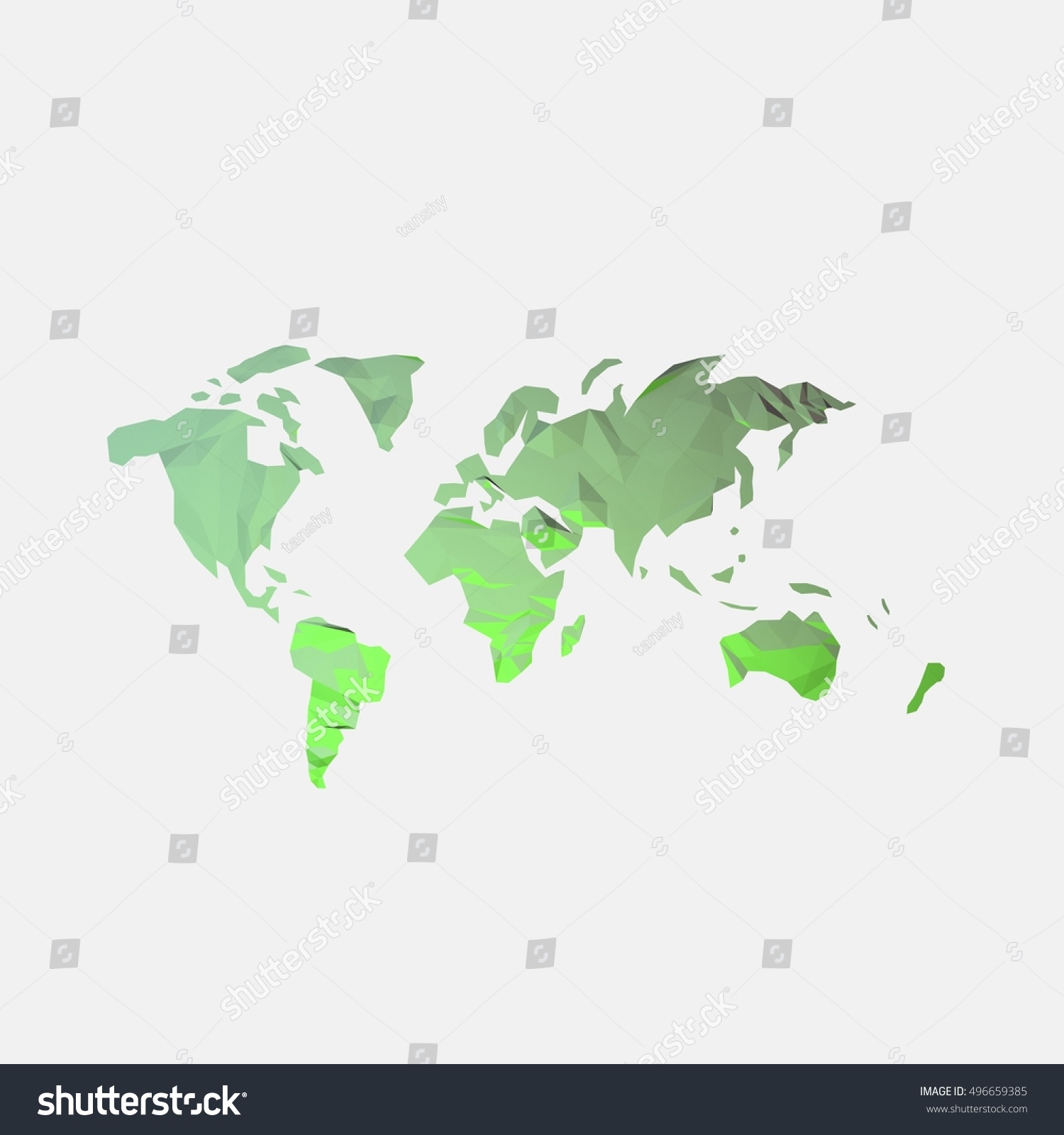 World Map Polygons Stock Illustration 496659385