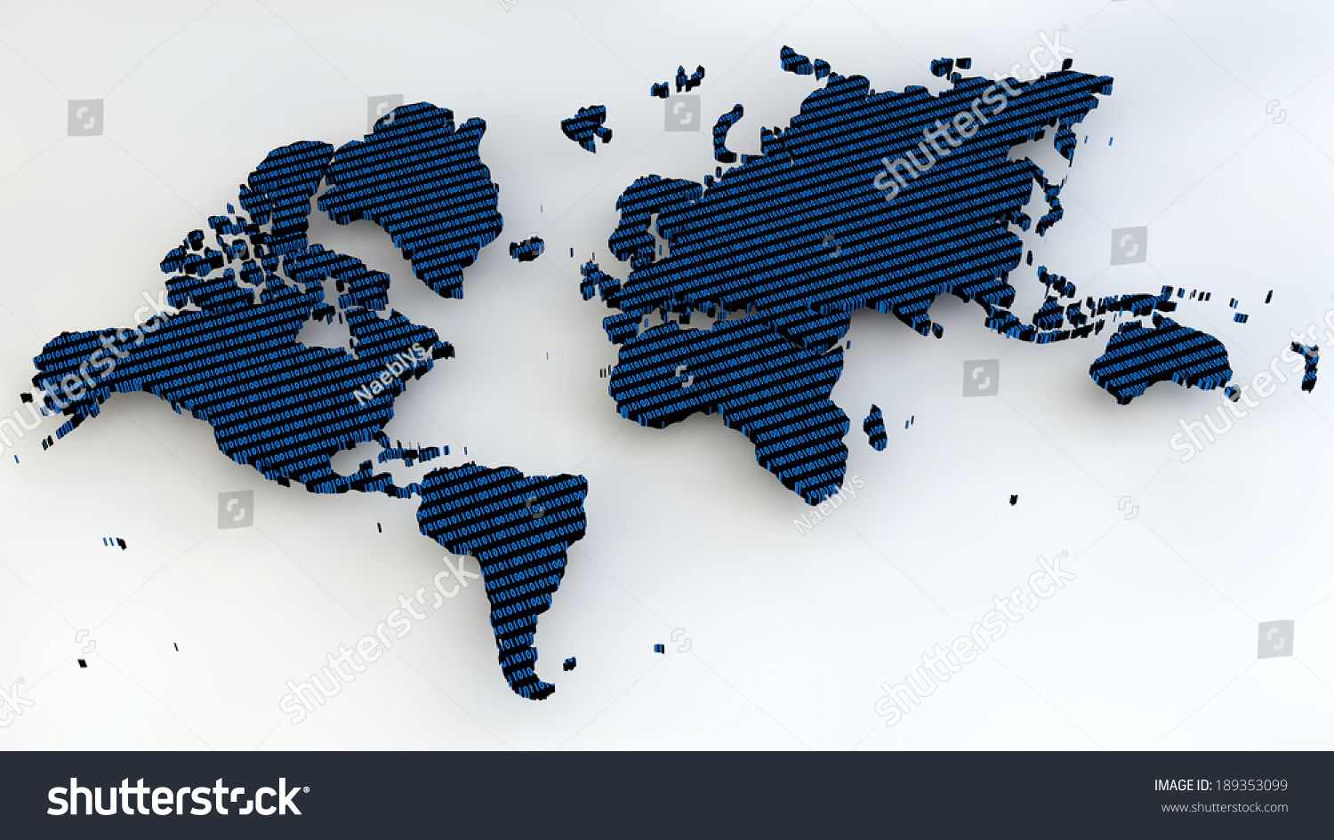 World Map Binary Numbers Texture Stock Illustration 189353099