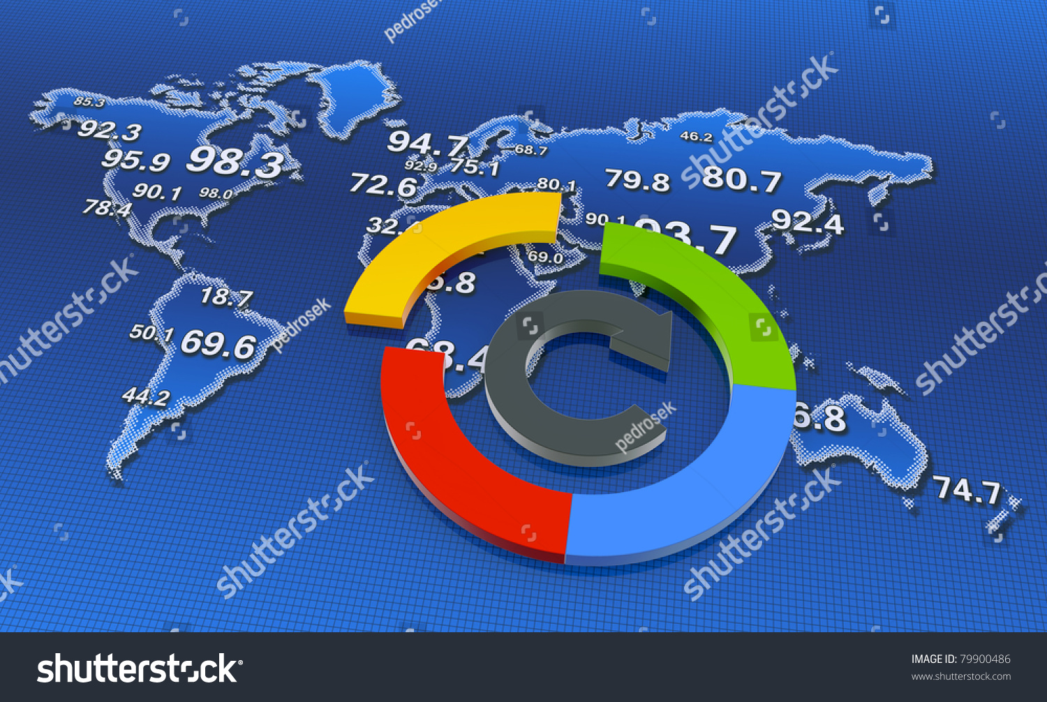 World Map Process Chart: ilustración de stock 79900486 | Shutterstock