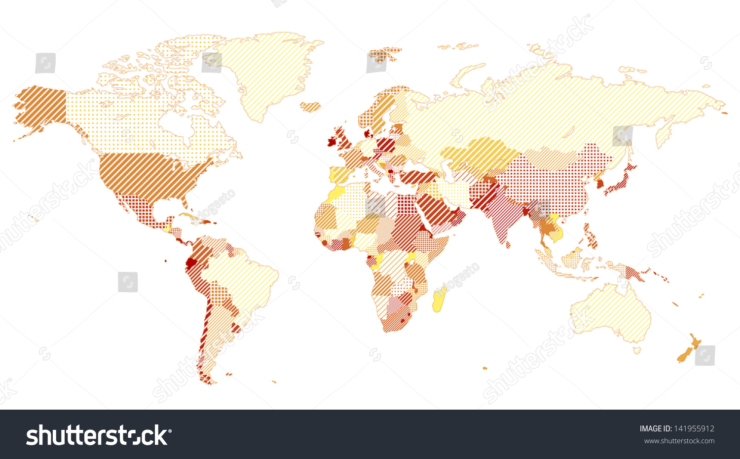 World Map Textured Countries Raster Version Stock Illustration ...