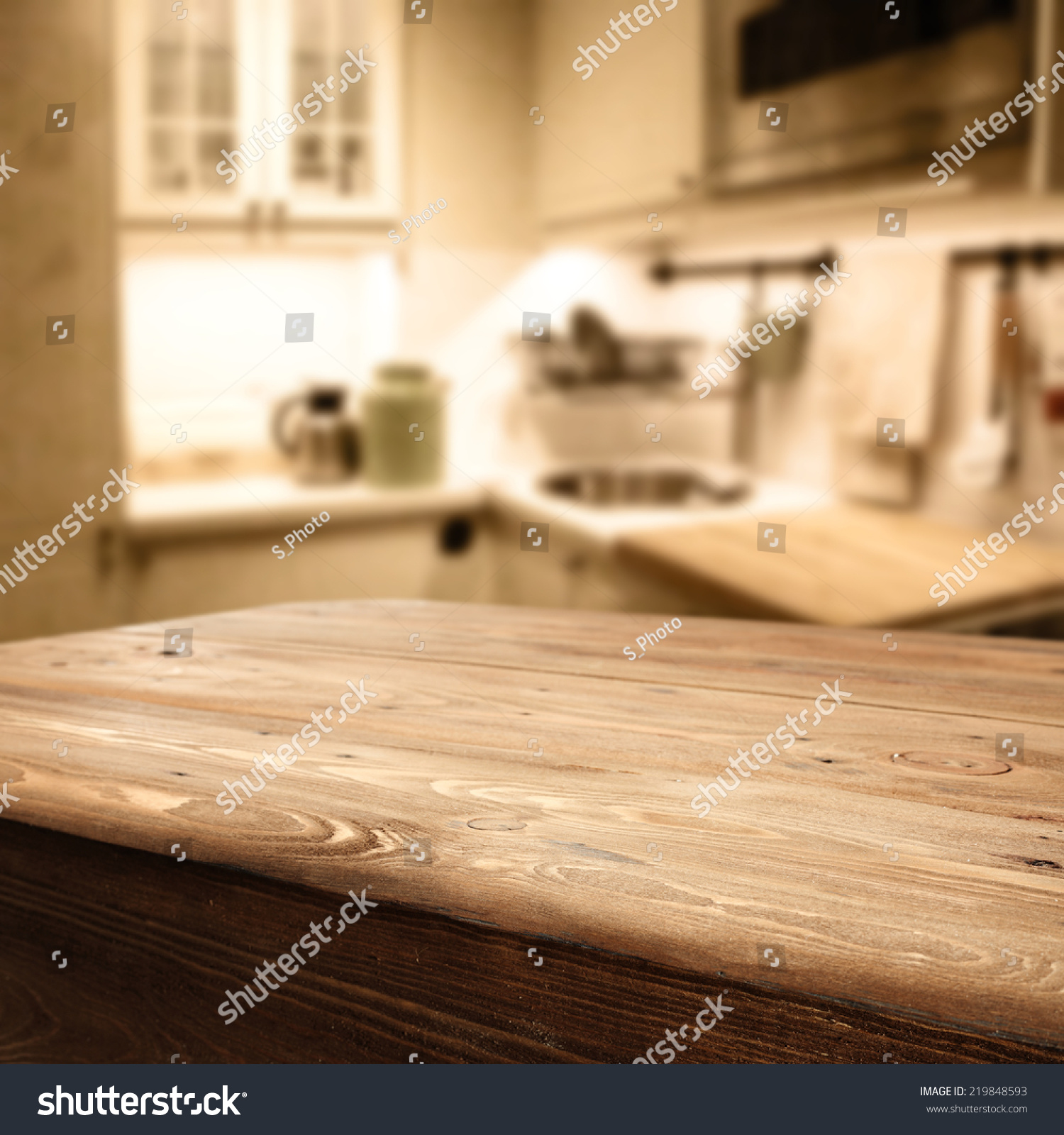 Worn Old Table Rustic Kitchen Stock Photo (Edit Now) 219848593