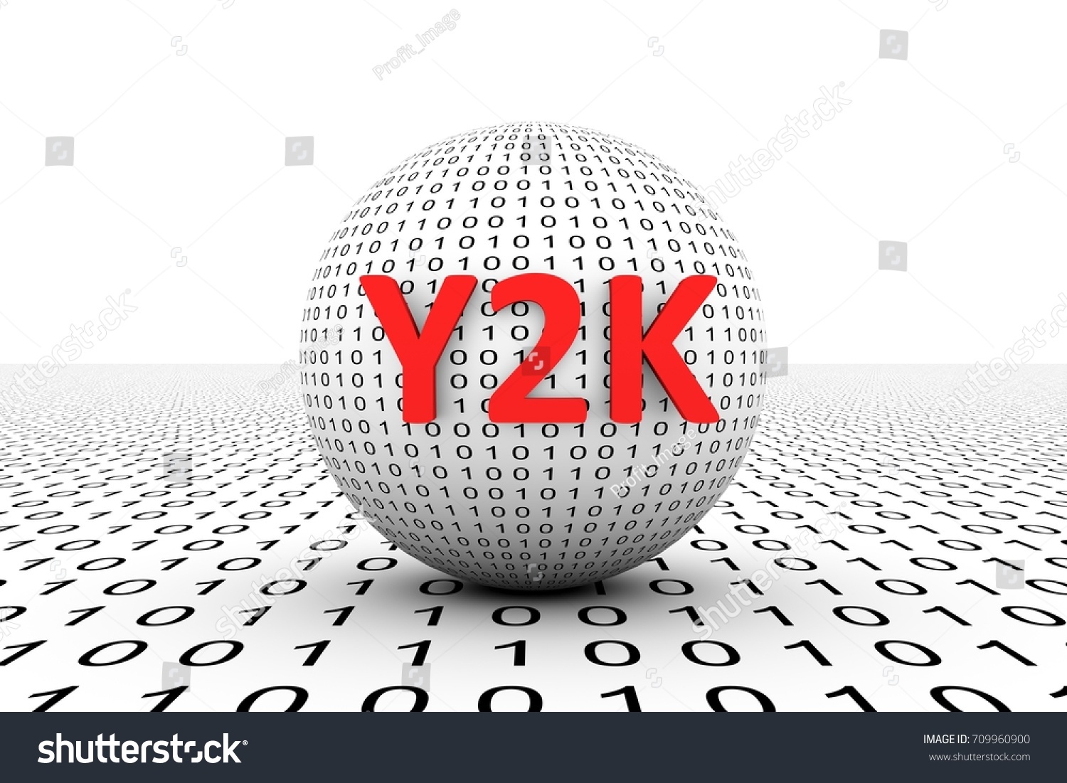 Y2k Conceptual Sphere Binary Code 3d Stock Illustration 709960900 ...