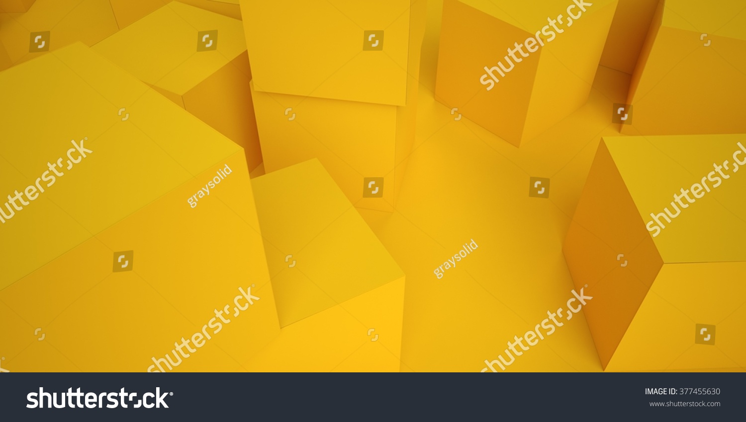 Yellow Abstract Cubes Background Stock Illustration 377455630