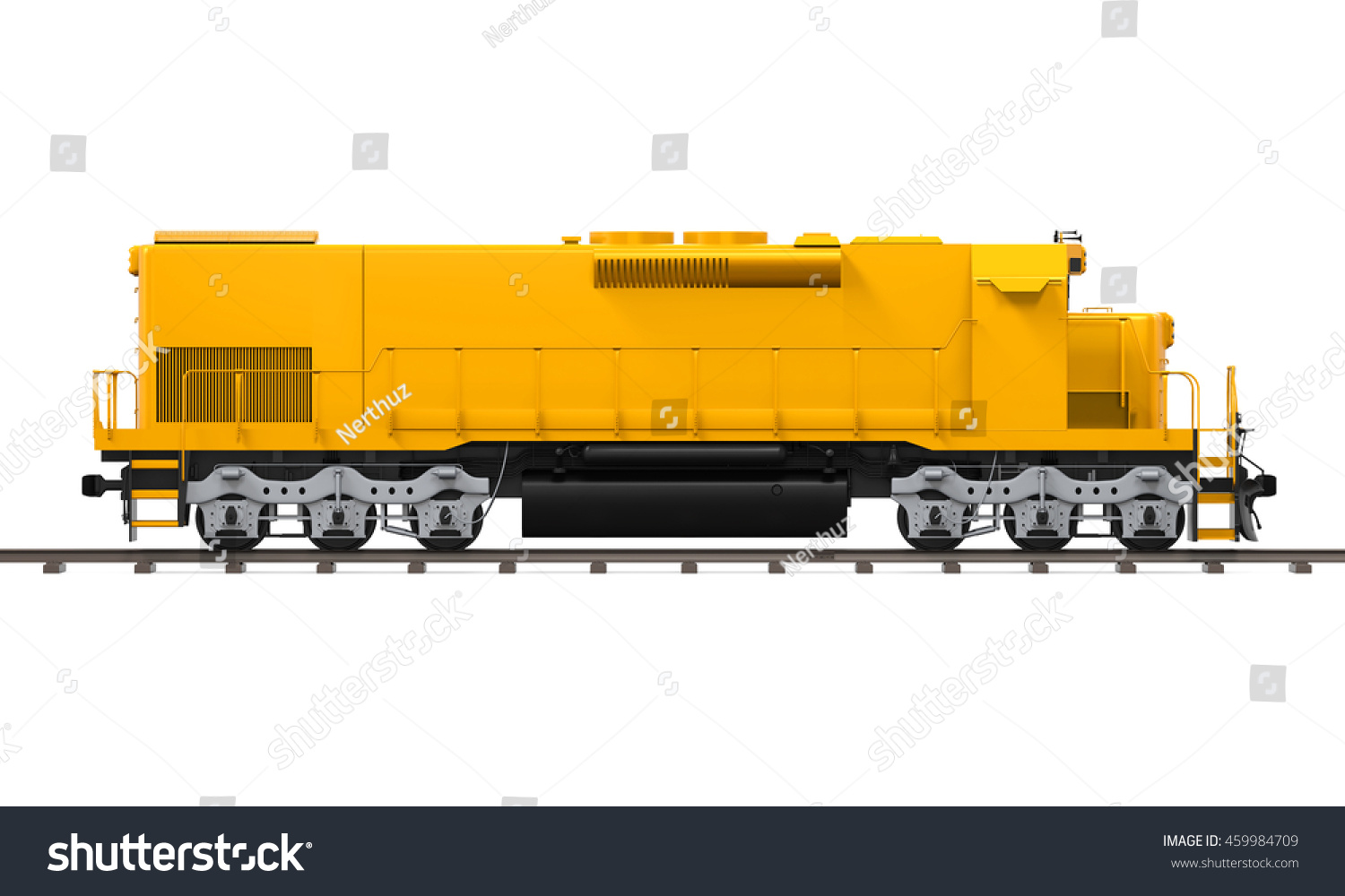 Yellow Freight Train 3d Rendering Stock Illustration 459984709