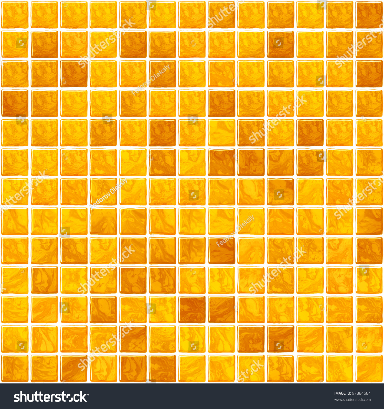 Yellow Mosaic Tile Seamless Pattern Background Stock Illustration 97884584