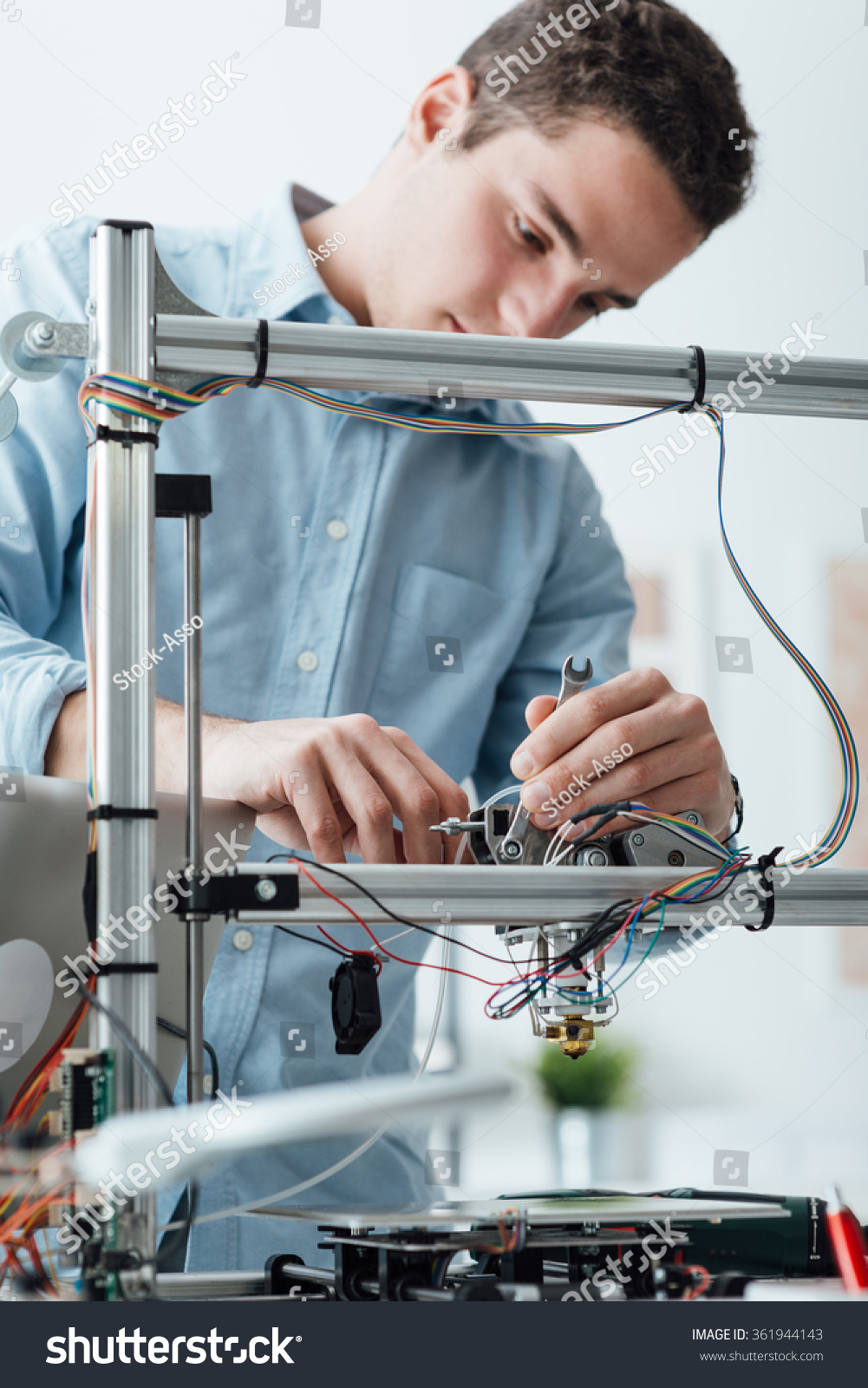 Young Efficient Engineer Working On 3d Stock Photo (Edit Now) 361944143
