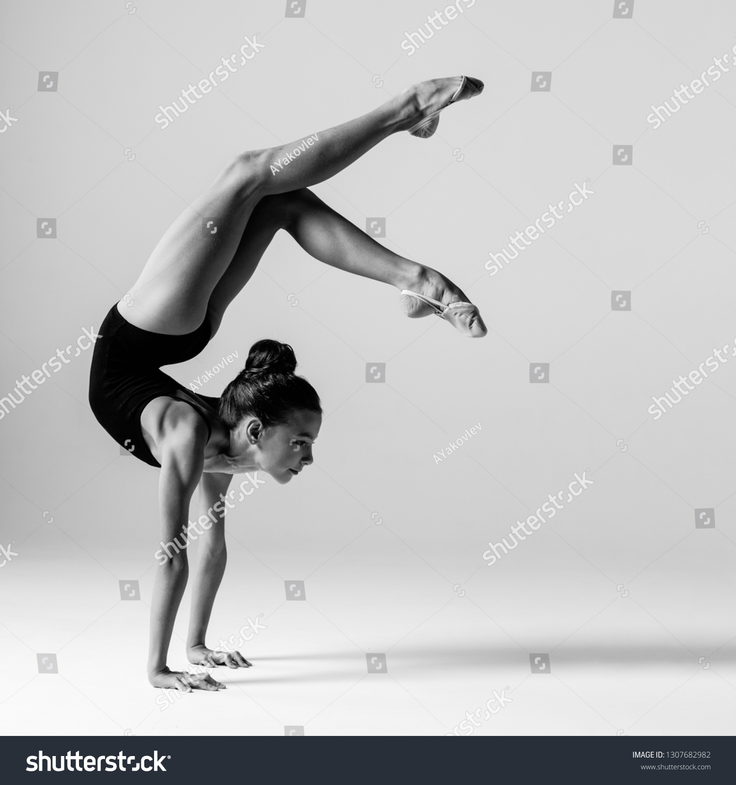 Young Gymnast Girl Stretching Training Stock Photo 1307682982 ... Young Gymnast Girl Stretching Training Stock Photo 1307682982 ...