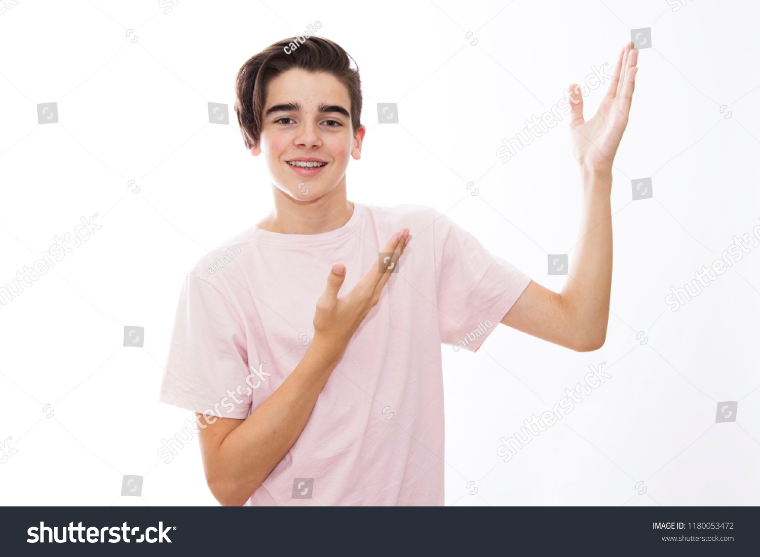 Young Teenager Isolated Blank Targeting White Stock Photo (Edit Now ... Young Teenager Isolated Blank Targeting White Stock Photo (Edit Now ...