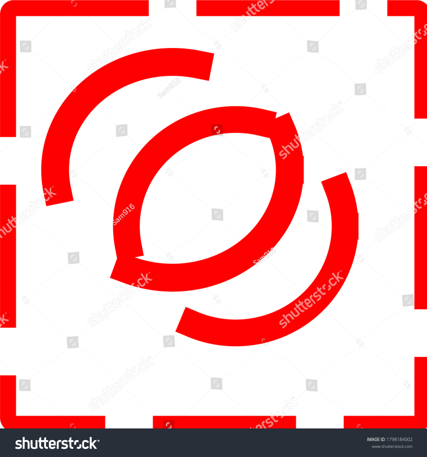 Broken Rectangular Shape Two Broken Circles Stock Vector (Royalty Free ...