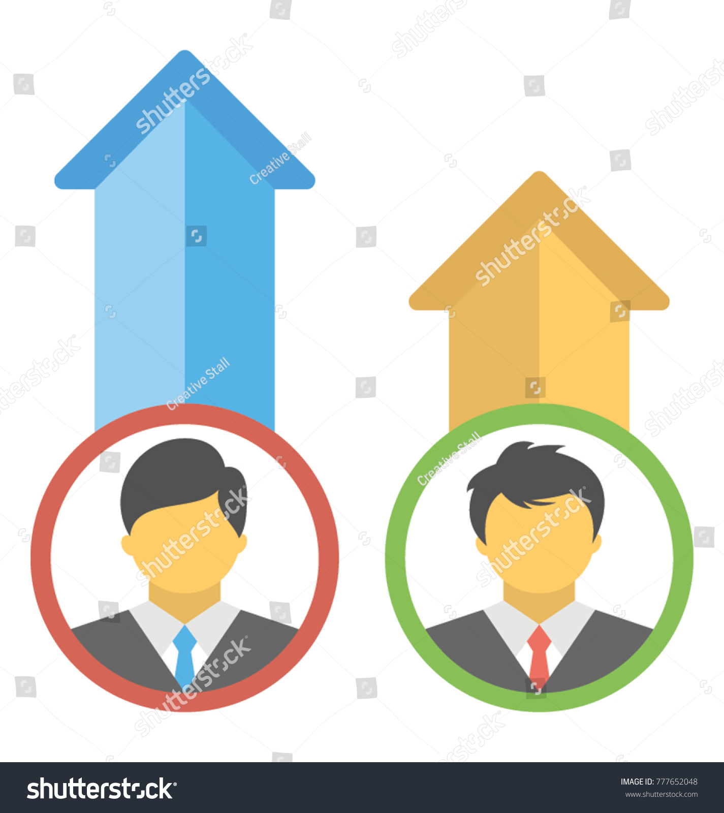 Comparative Employee Ranking Flat Icon Design Stock Vector (Royalty ...