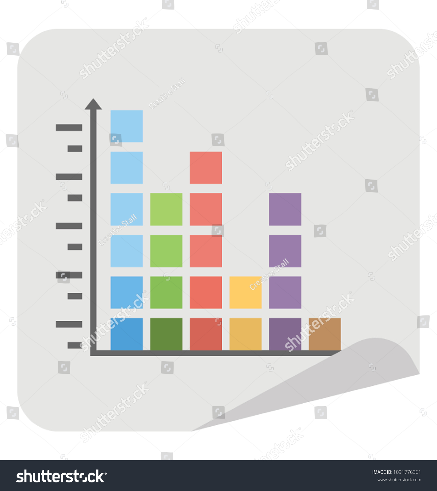 Vektor Stok Graphic Equalizer Bar Chart On Sheet (Tanpa Royalti ...