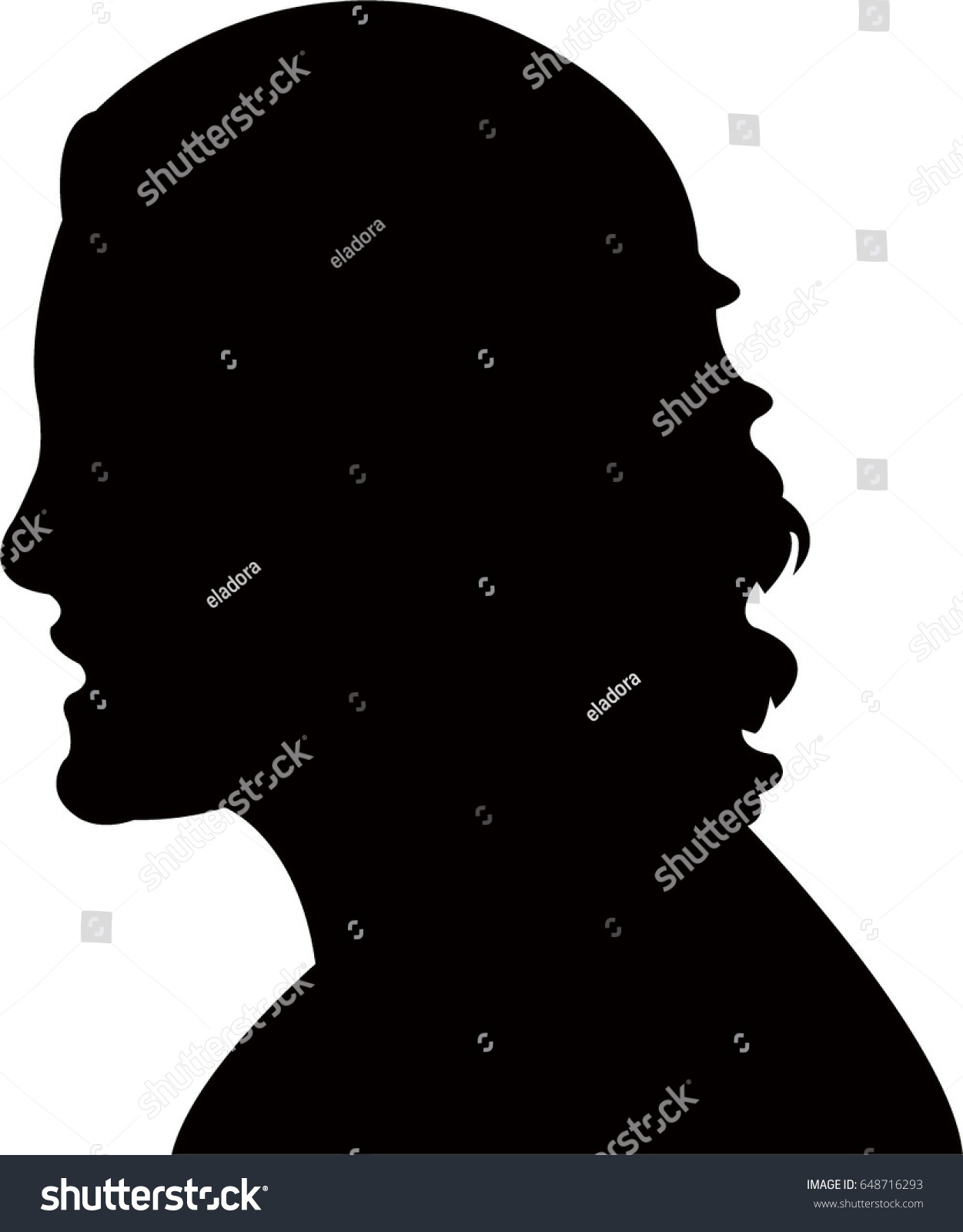 Lady Head Silhouette Vector Stock Vector (Royalty Free) 648716293