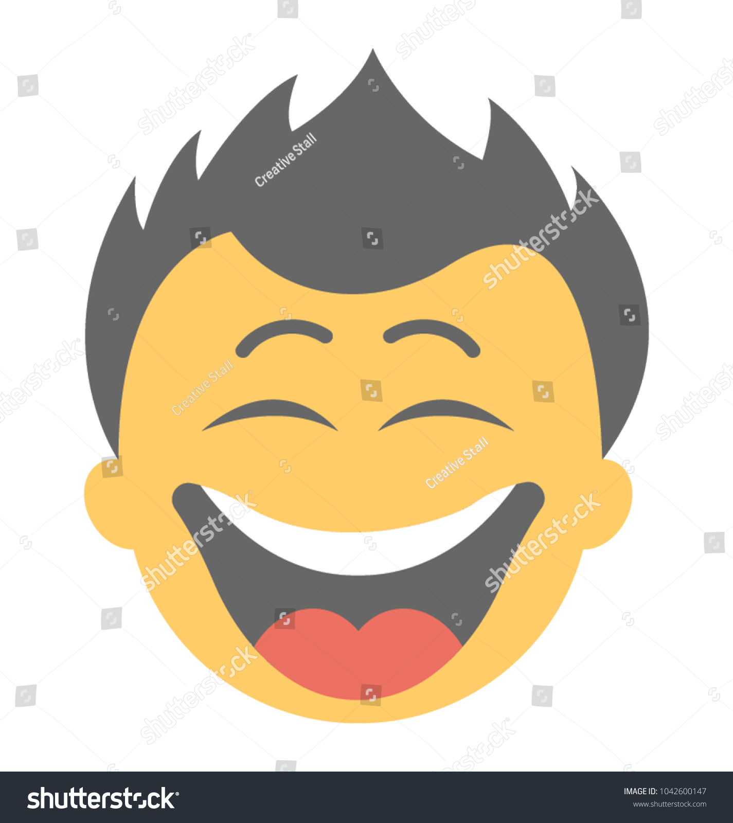 Laughing Expression Shown Via Smiley: Vector có sẵn (miễn phí bản quyền ...
