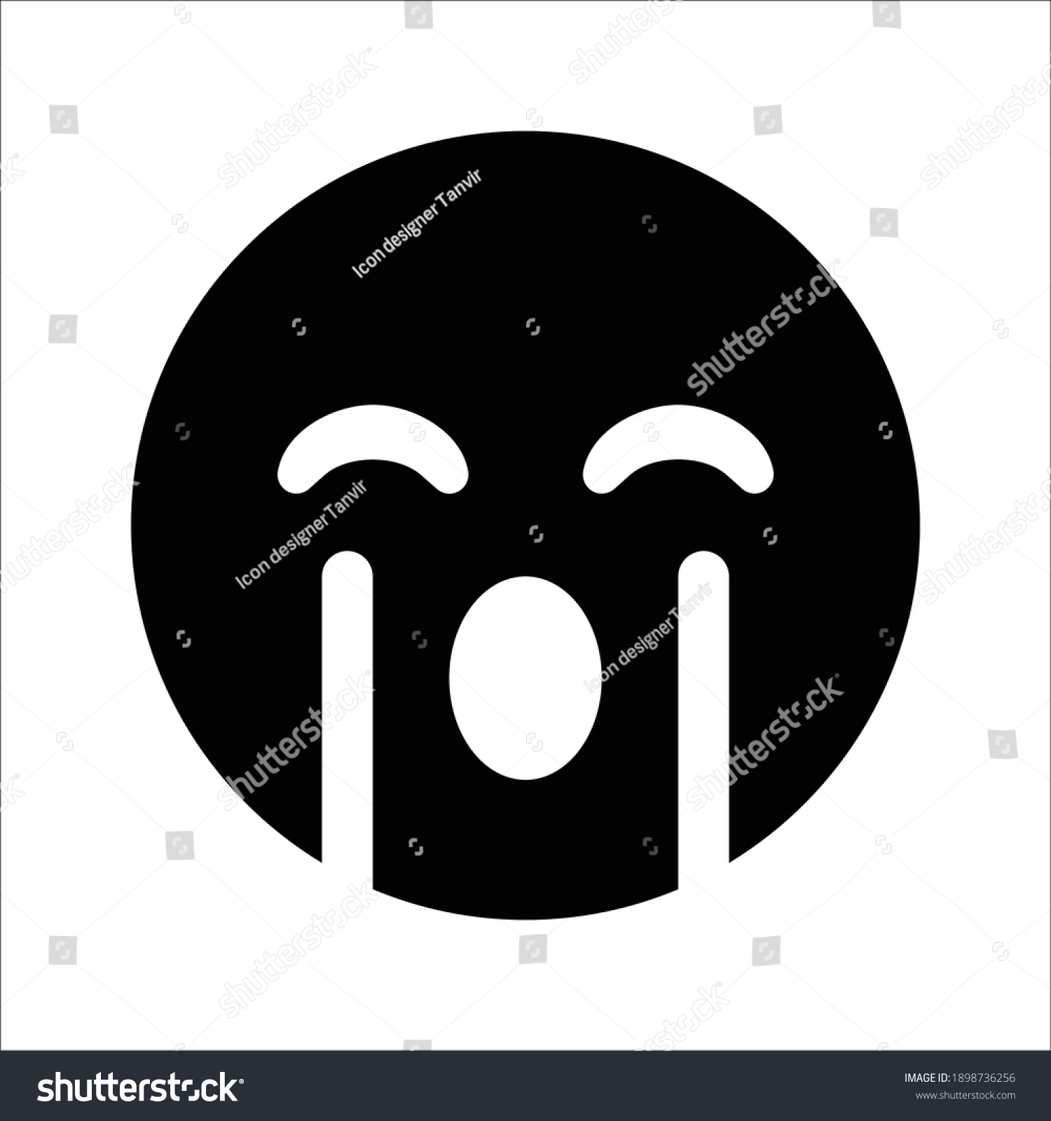 Sad Crying Emoticon Smiley Face Character Stock Vektor Royaltyfri 1898736256 Shutterstock