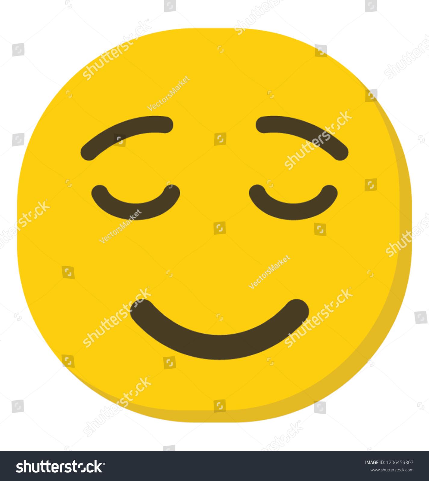Slightly Smiling Face Emoticon Stock Vector (Royalty Free) 1206459307 ...