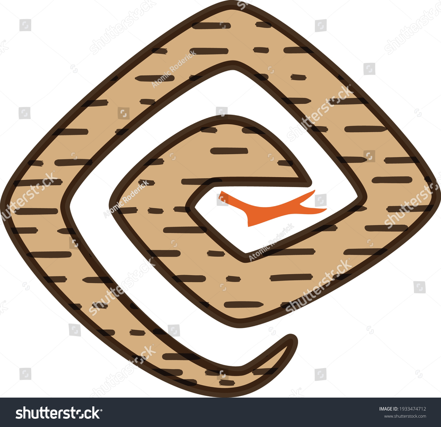 Winding Circular Triangle Snake Stock Vector (Royalty Free) 1933474712