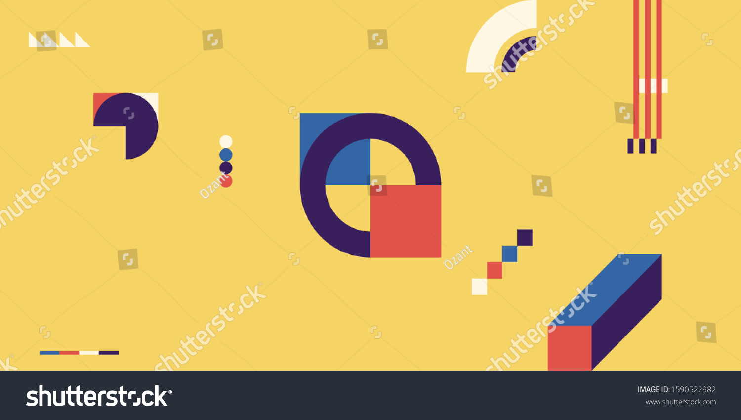 Abstract Bauhaus Geometric Shapes Patterns Vector Stock Vector (Royalty ...