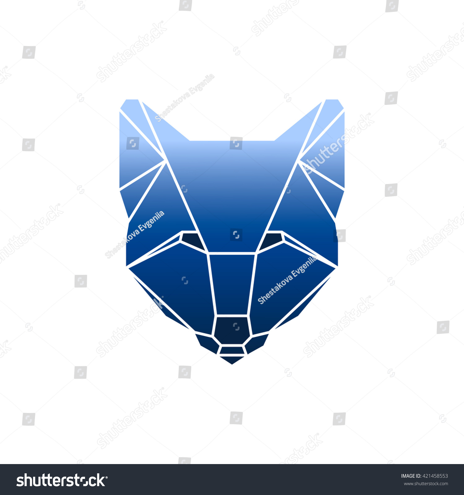 Abstract Wolf Head Grid Lines Vector Stock Vector (Royalty Free ...