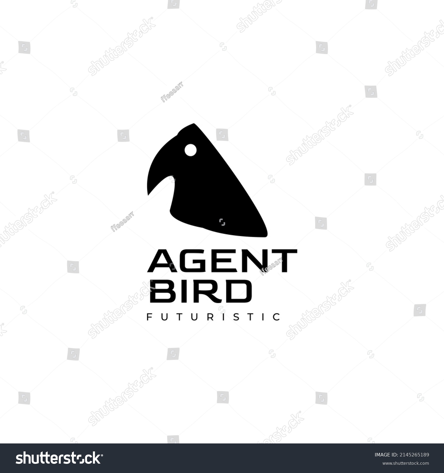 Agent Bird Negative Space Logo Design Stock Vector (Royalty Free ...