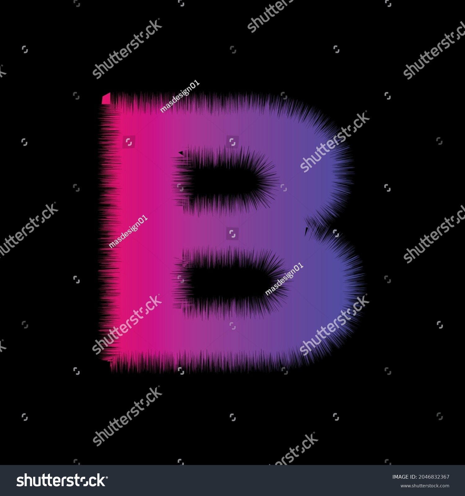 Alphabet Letter B Typography Background Stock Vector (Royalty Free ...