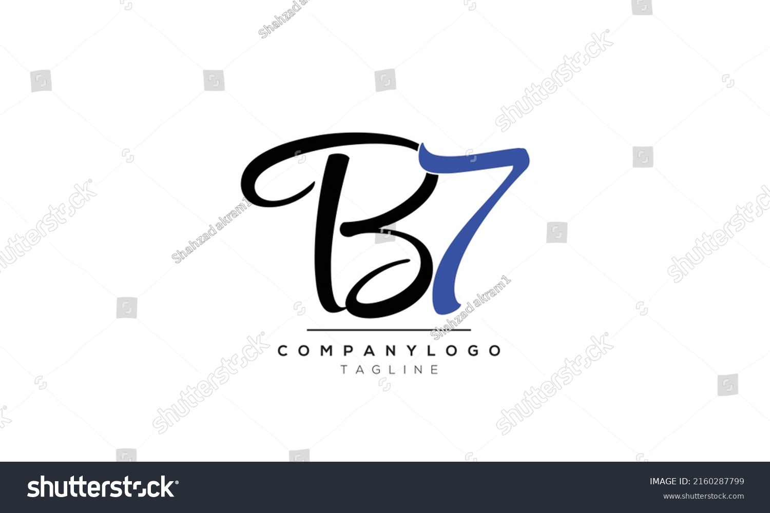 Alphabet Letters Initials Logo B7 Stock Vector (Royalty Free ...