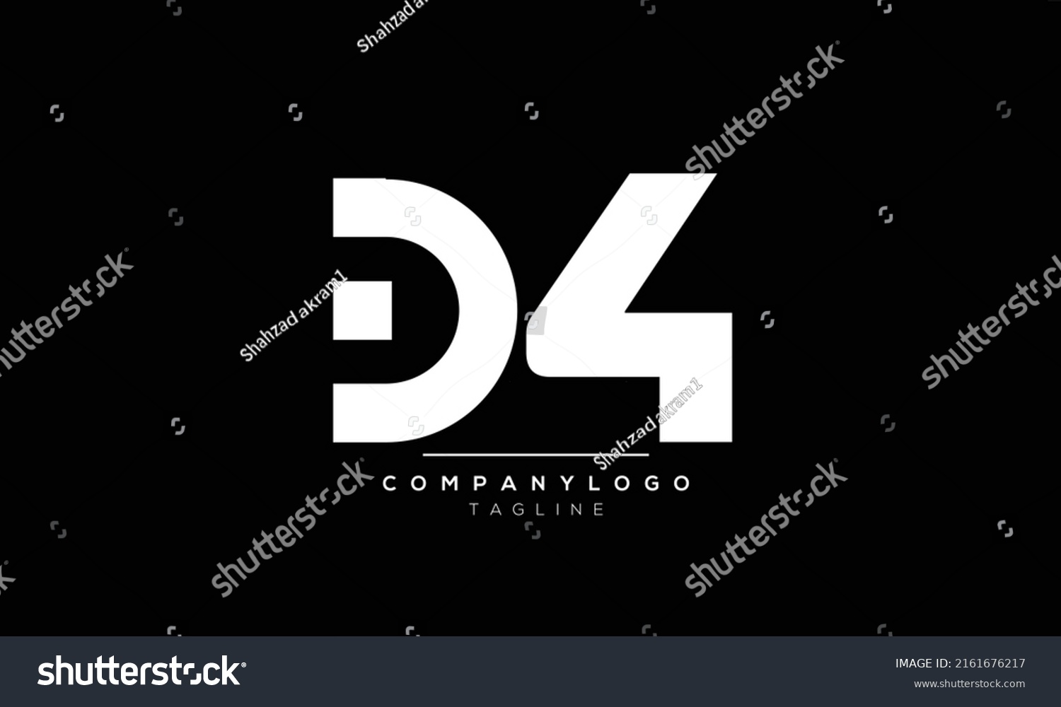 Alphabet Letters Initials Logo D4 Stock Vector (Royalty Free ...