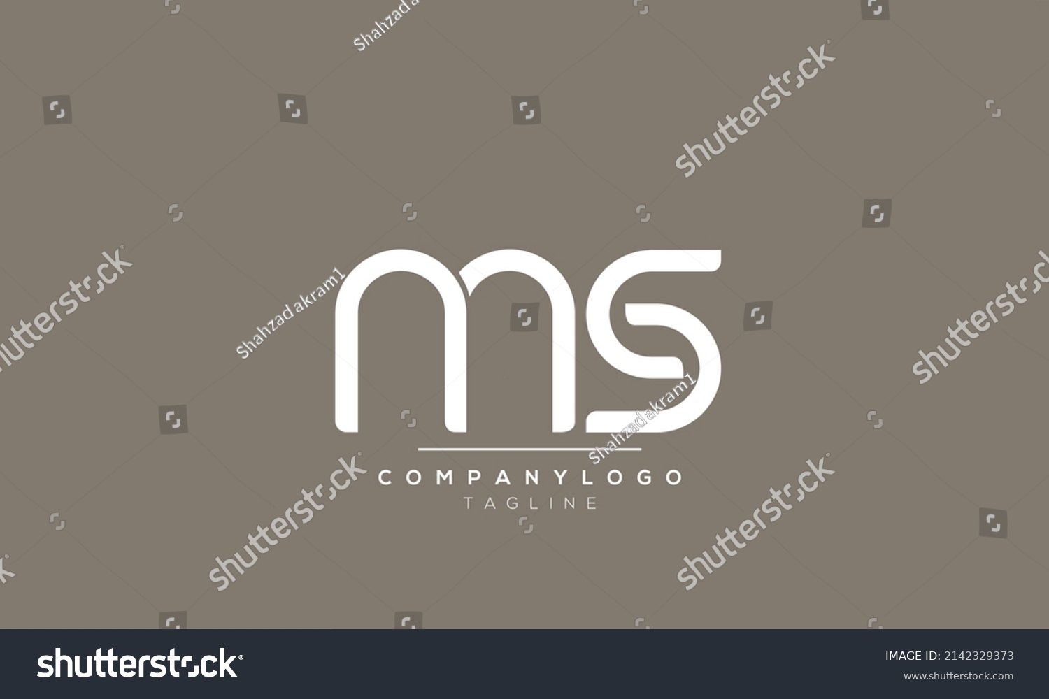 Letras alfabéticas Logo de Iniciales MS: vector de stock (libre de ...