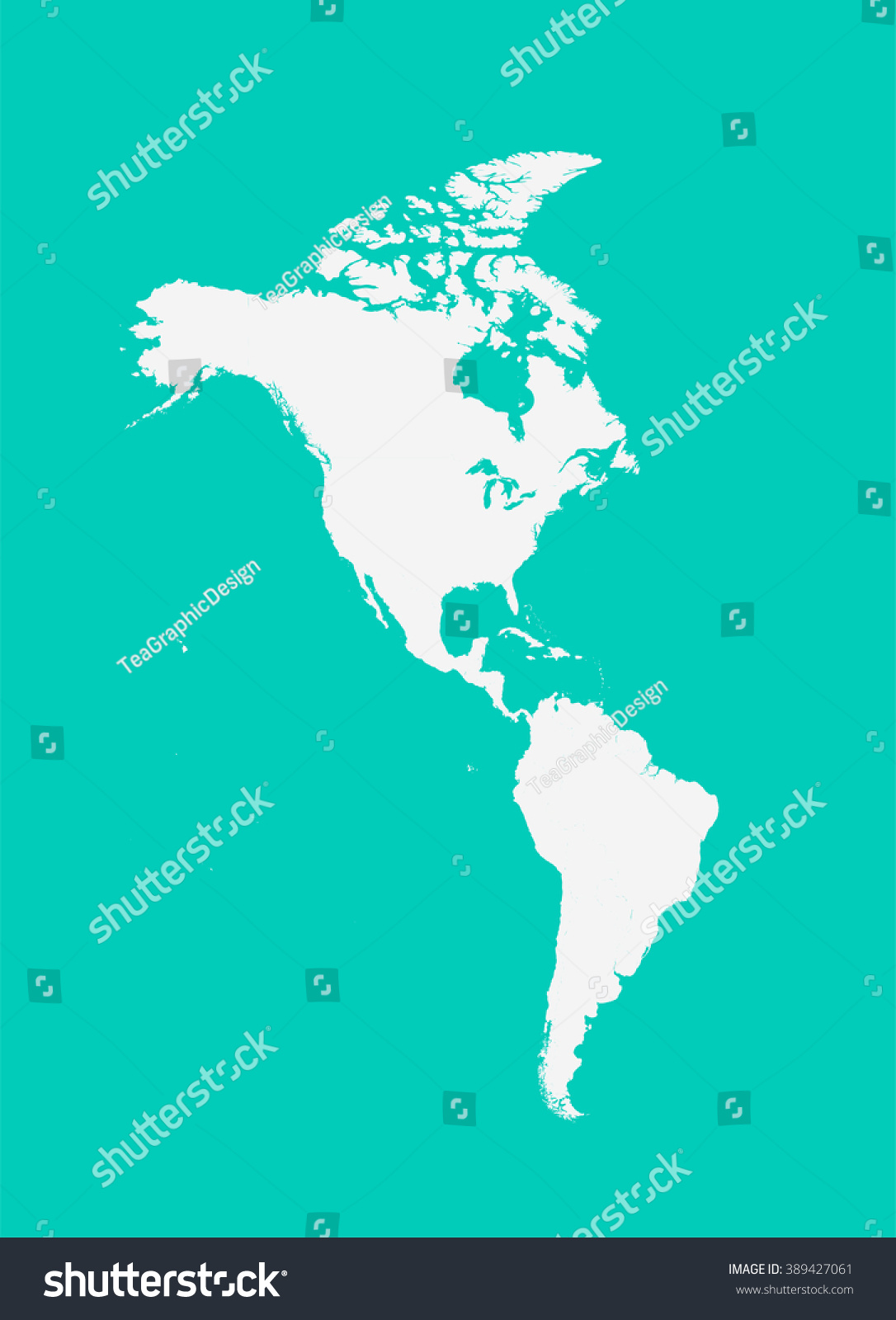 America Map Vector Flat White Stock Vector (Royalty Free) 389427061
