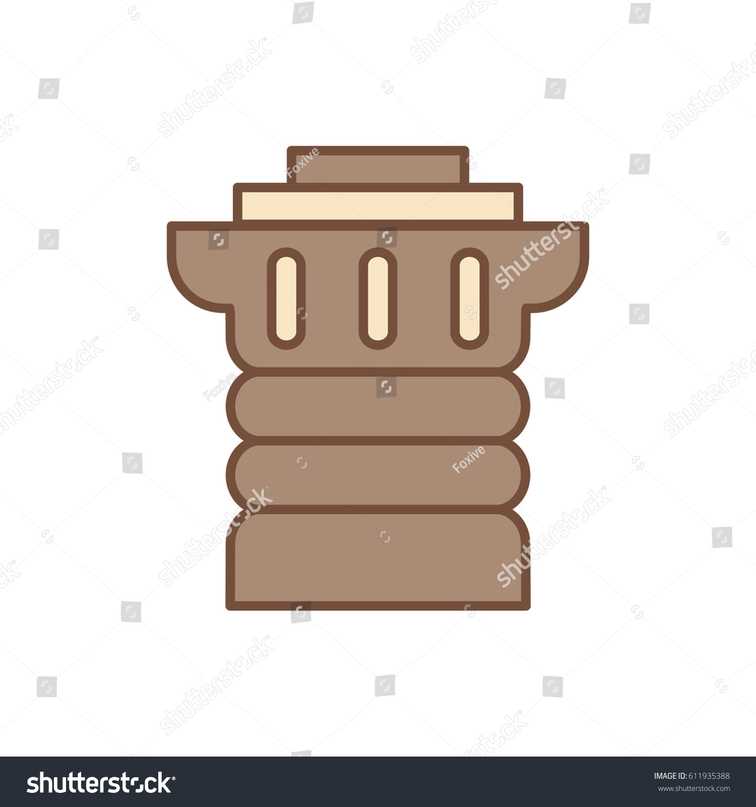 Ancient Columns Icon Cartoon Stock Vector (Royalty Free) 611935388 ...