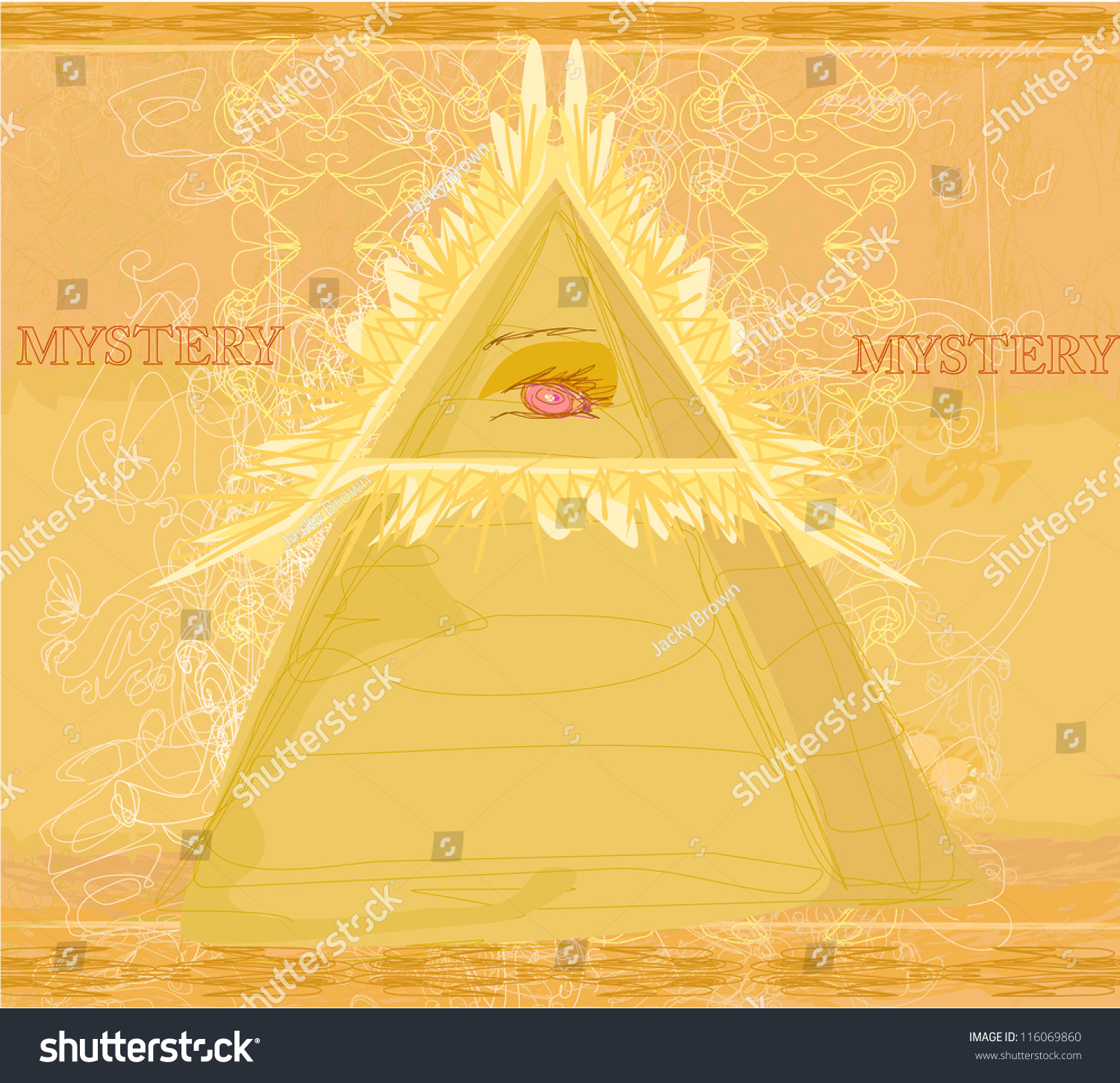 Ancient Pyramid Eye Design Stock Vector (Royalty Free) 116069860