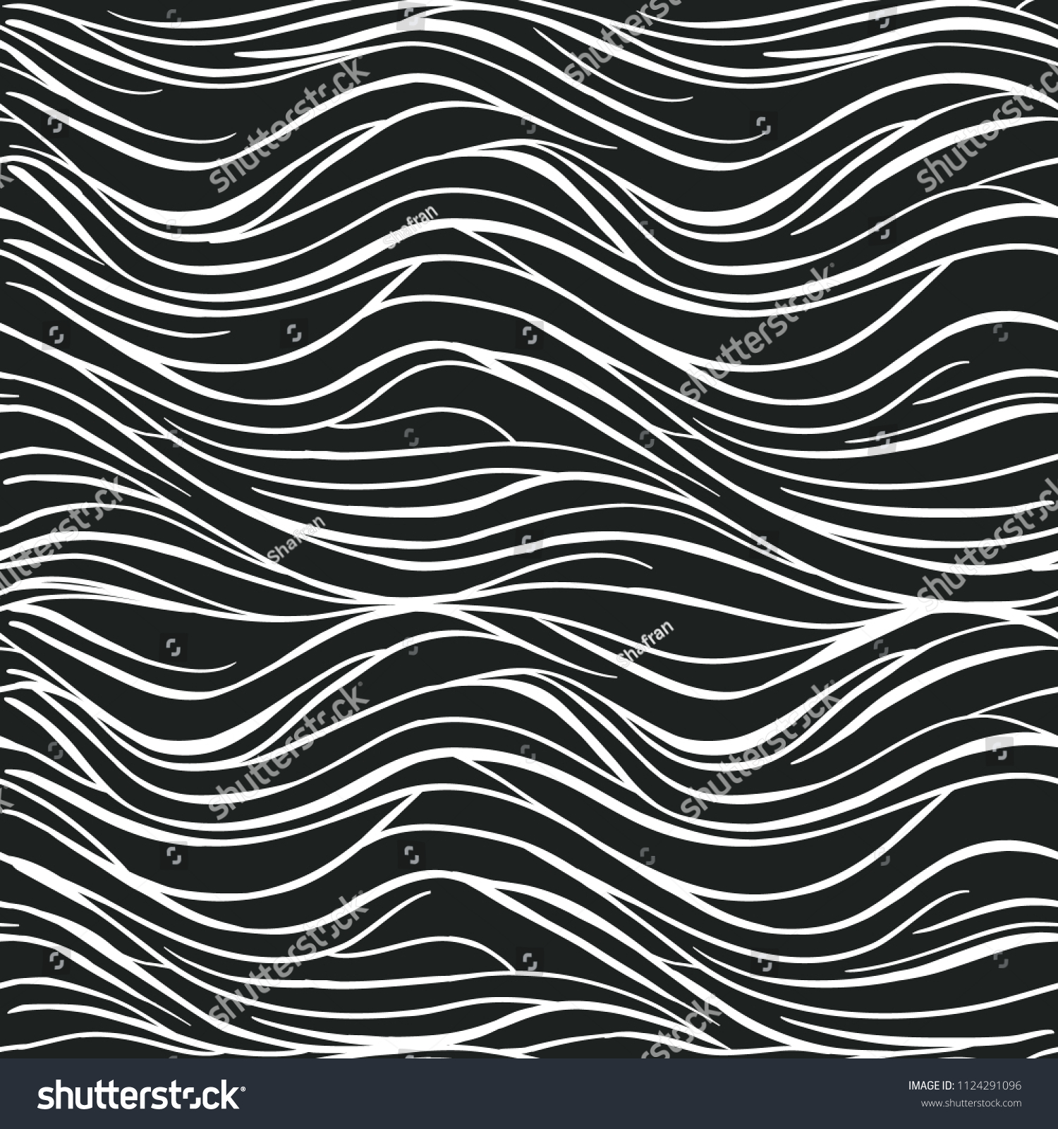 Drawn Abstract Horizontal Wave Vector Seamless Stock Vector (Royalty ...