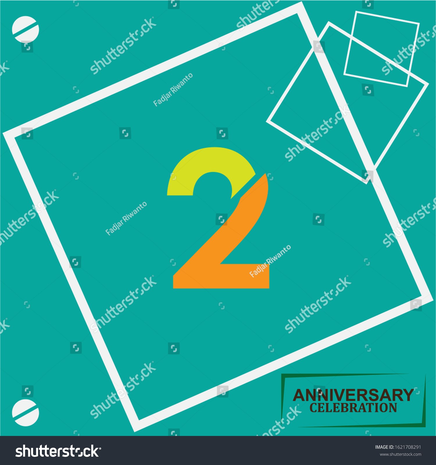 2 Anniversary Celebration Vector Concept Template Stock Vector (Royalty ...