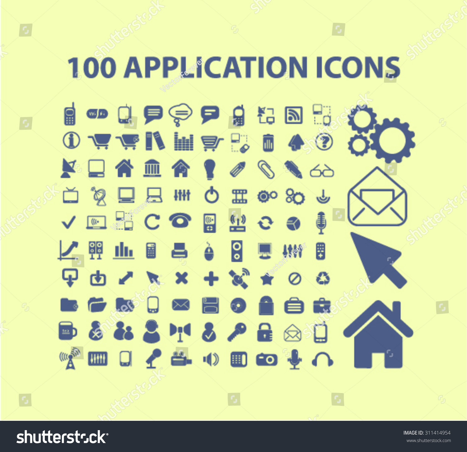 100 Application System Software Icons Stock Vector (Royalty Free ...