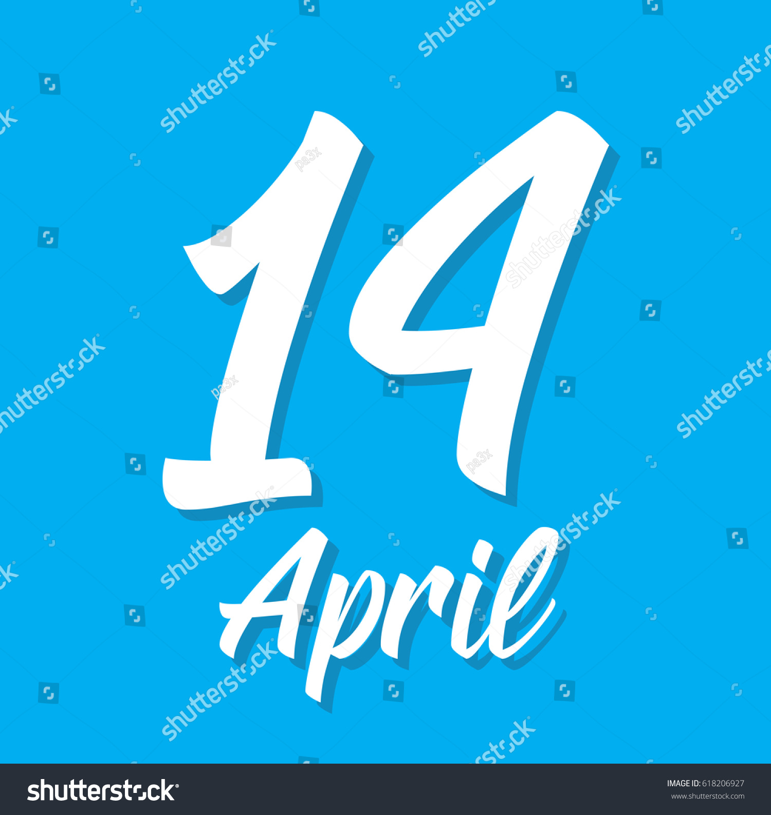 14 April Text Design Vector Calligraphy Stock Vector (Royalty Free ...
