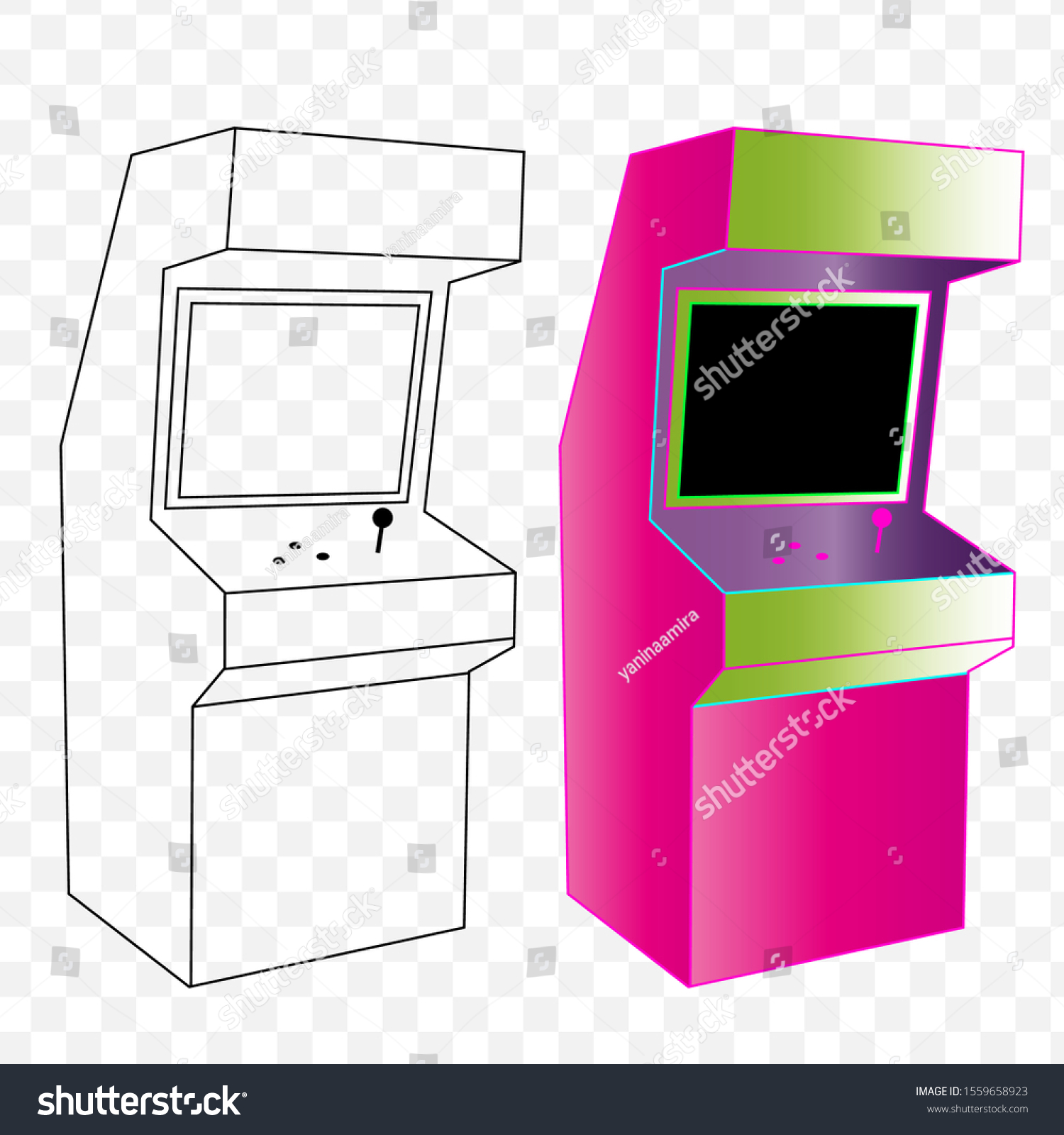 Arcade Machine Illustration Video Game: เวกเตอร์สต็อก (ปลอดค่าลิขสิทธิ์ ...