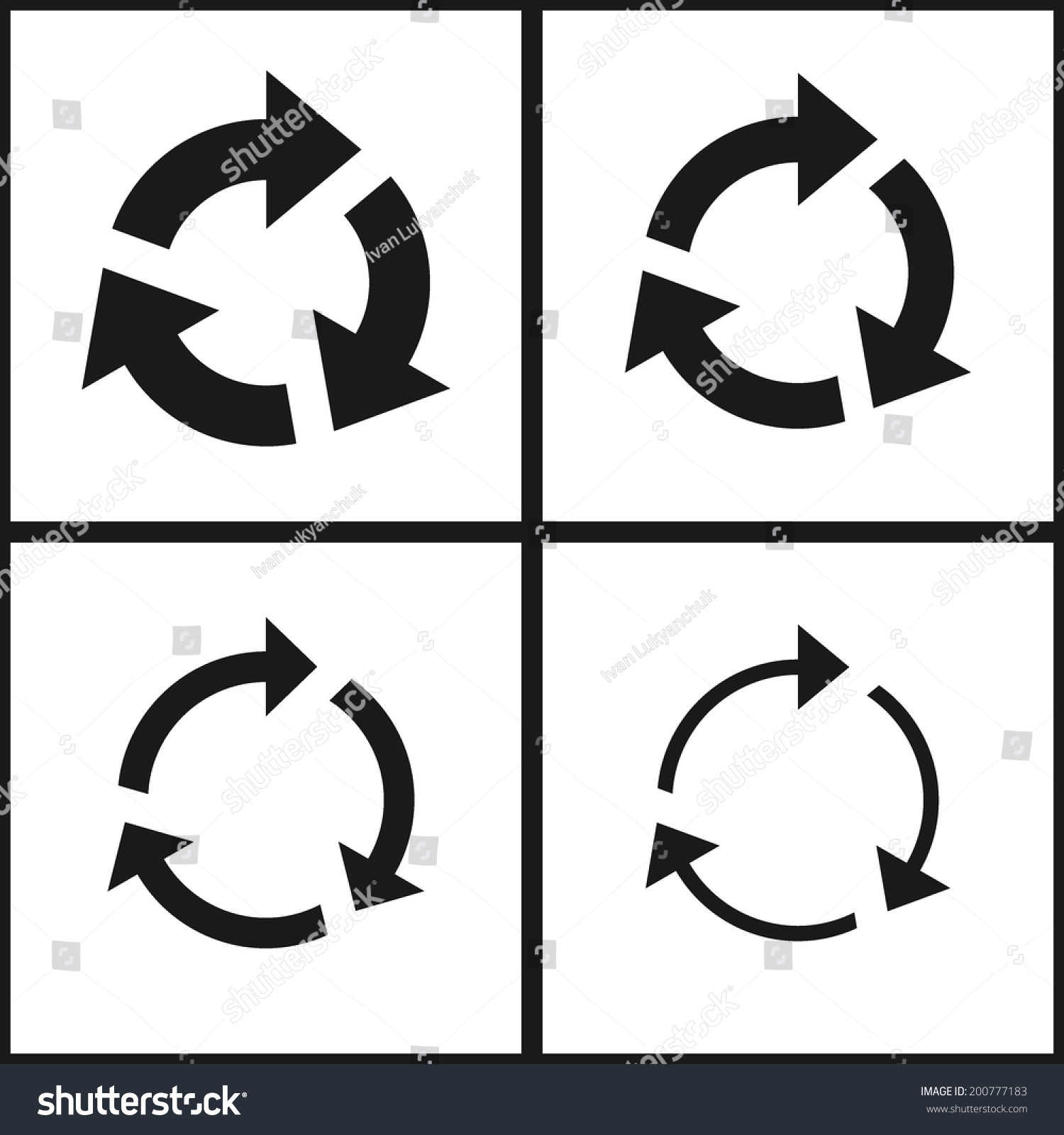 4 Arrow Sign Reload Refresh Rotation Stock Vector (Royalty Free ...