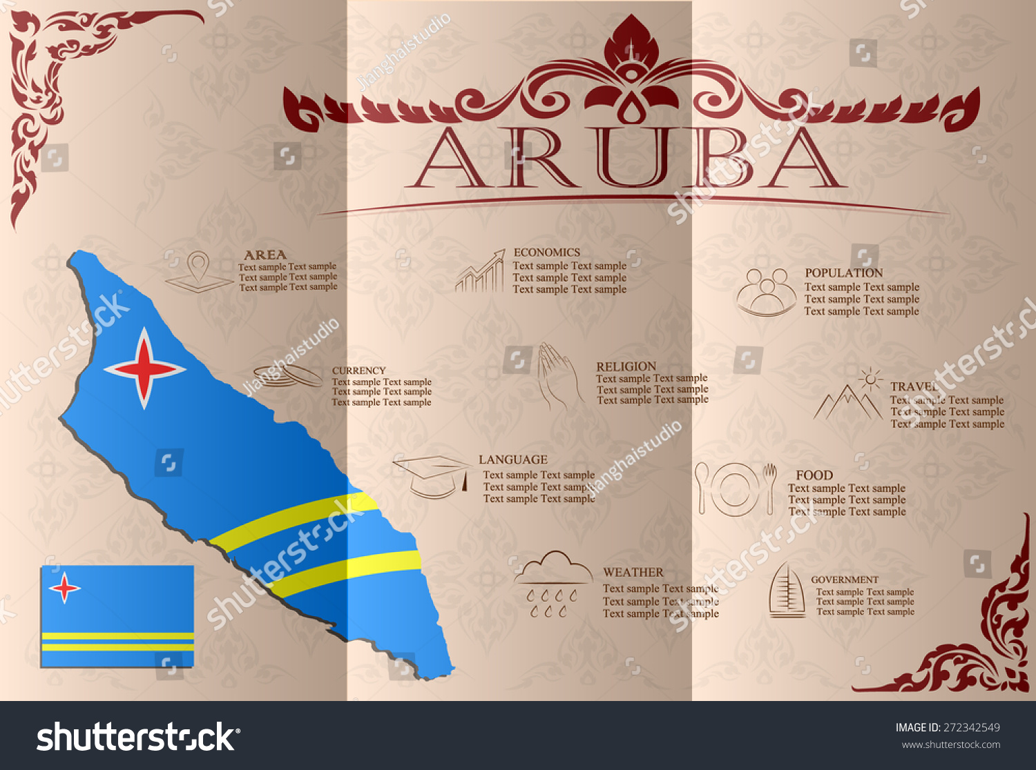 Aruba Infographics Statistical Data Sights Vector Stock Vector (Royalty ...