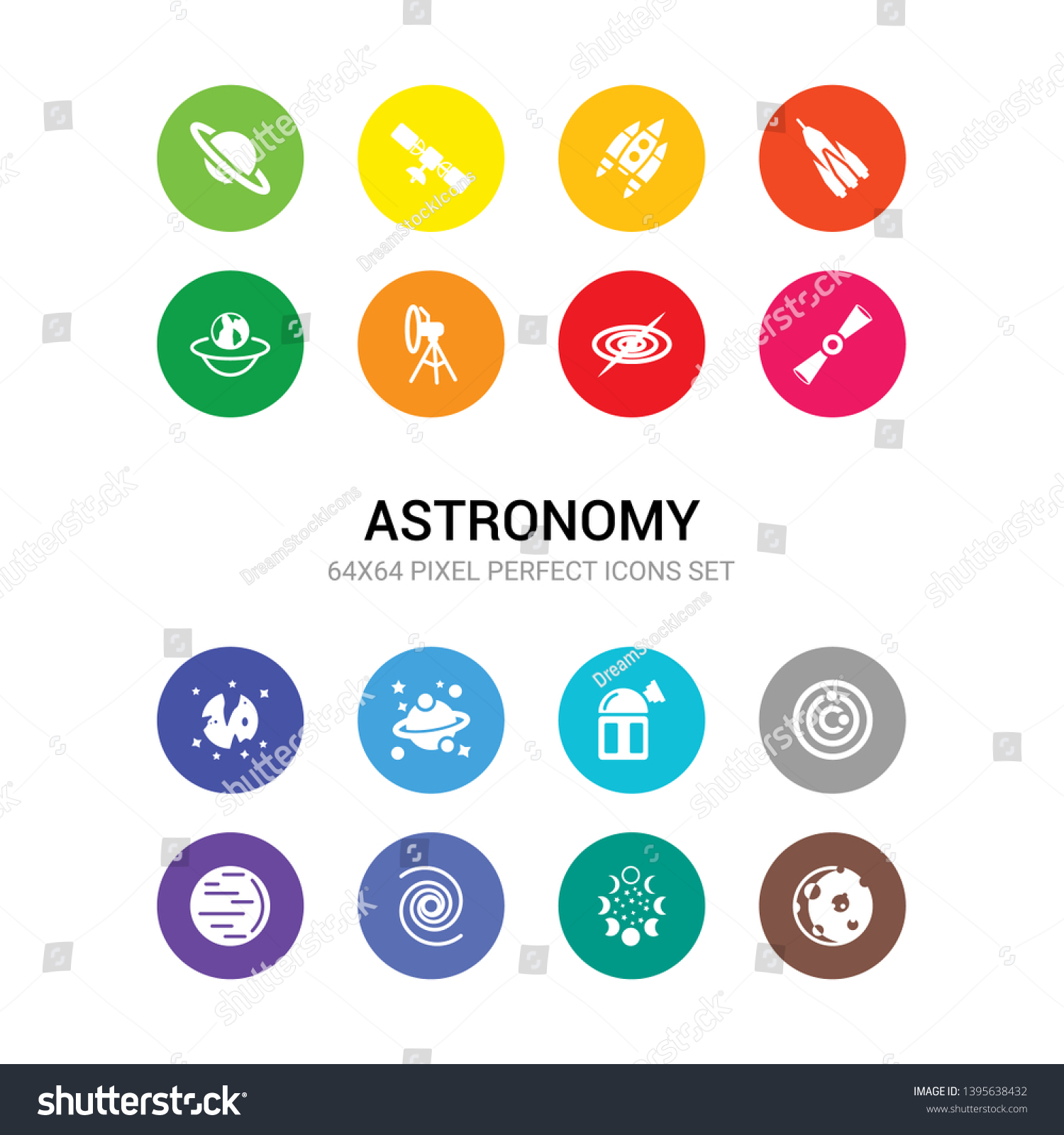 16 Astronomy Vector Icons Set Included Stock Vector Royalty Free