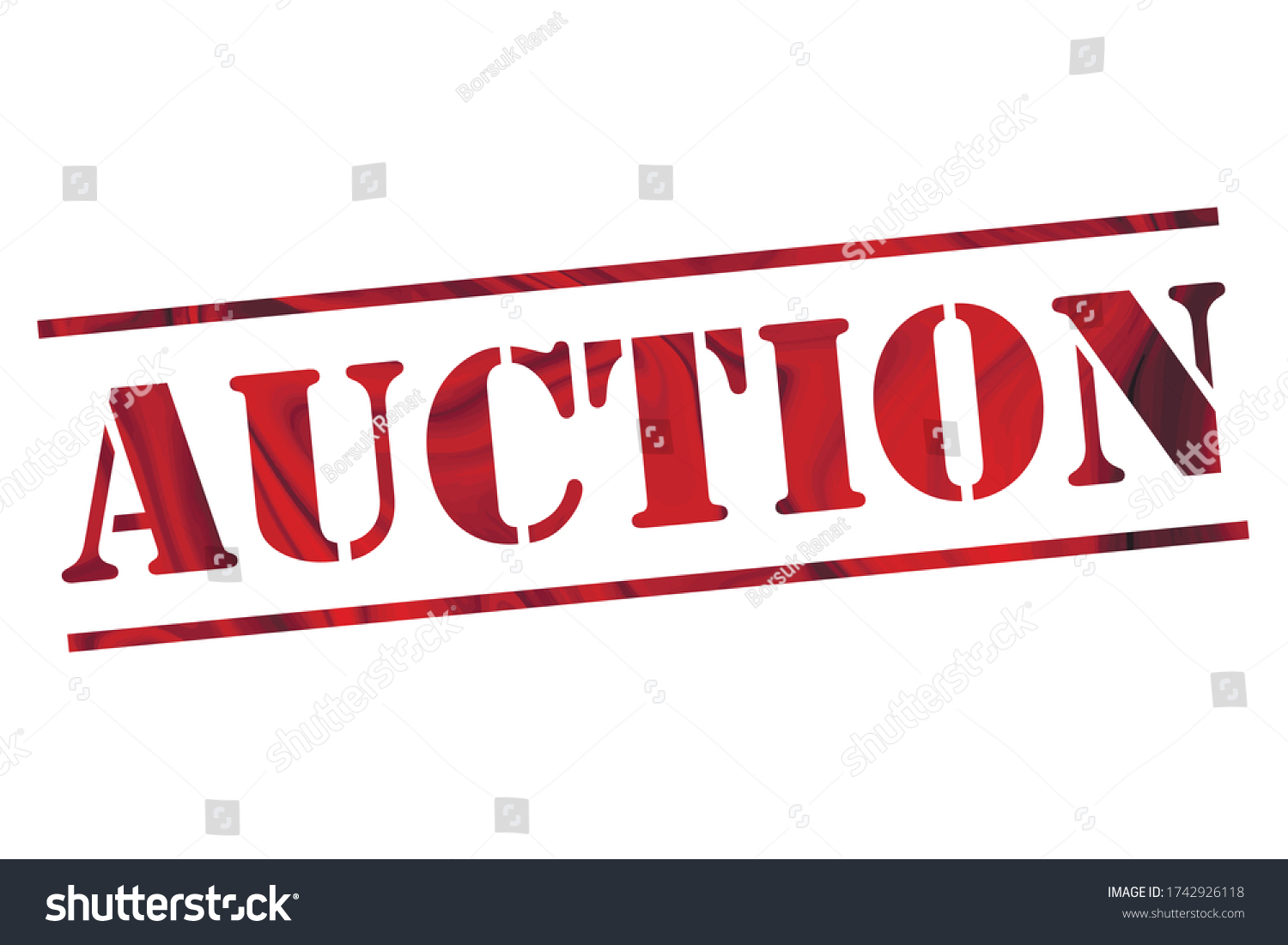 Auction Vector Stamp White Isolated Stock Vector (Royalty Free) 1742926118