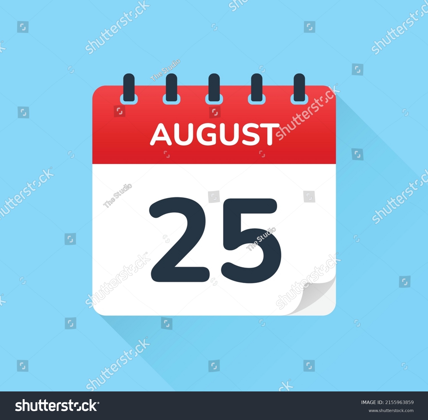 25 August Calendar Icon Vector Illustration Stock Vector (Royalty Free ...