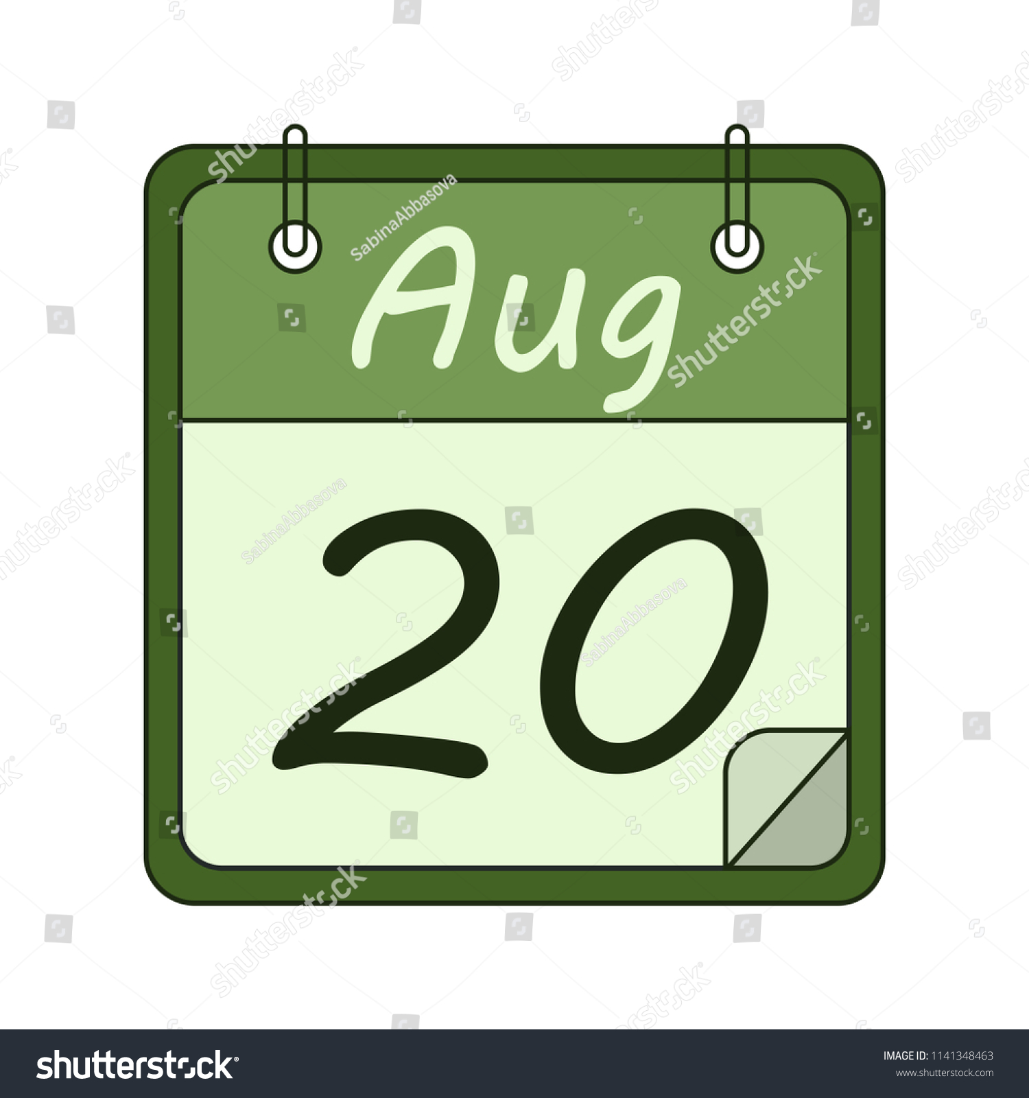 20 August Calendar Web Icon Vector Stock Vector (Royalty Free ...