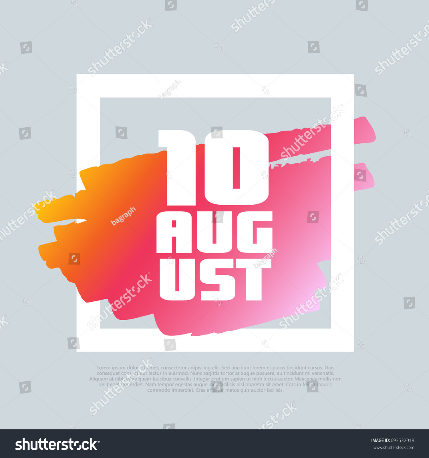 10 August Vector Clipart Template Poster : image vectorielle de stock ...