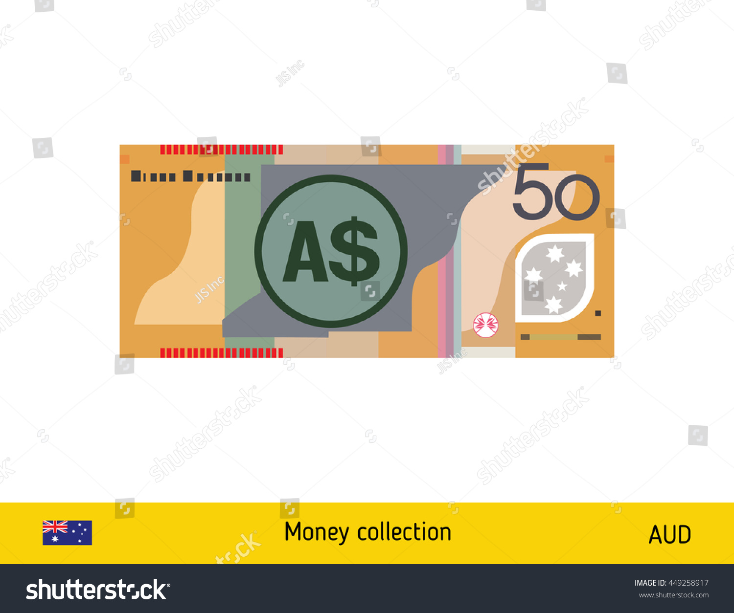 50 Australian Dollar Banknote Illustration Stock Vector (Royalty Free ...