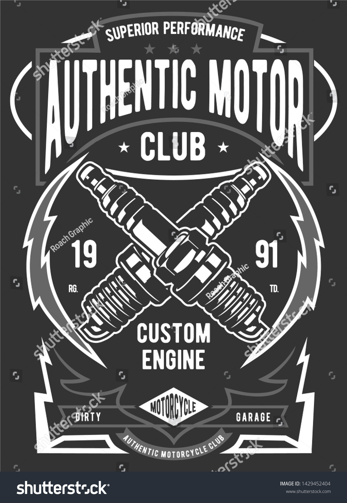 Authentic Motorcycle Poster Template Design Stock Vector (Royalty Free ...