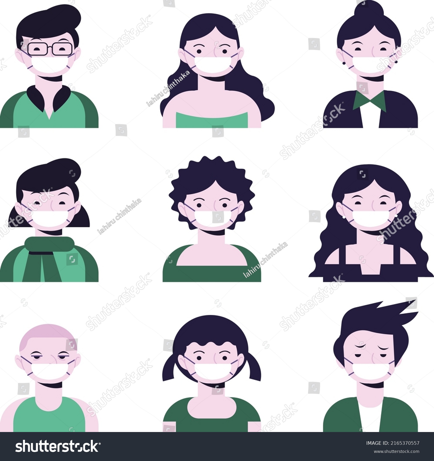 Avatars Icons Masking Faces Vector Stock Vector (Royalty Free ...