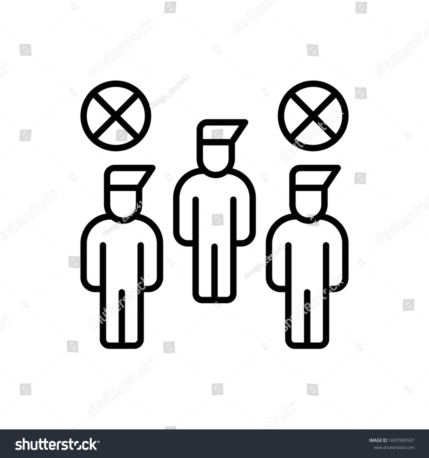 Avoid Gathering Vector Outline Illustration Covid19 Stock Vector ...
